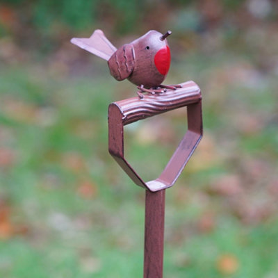 105cm Robin on Fork Metal Garden Ornament Sculpture Outdoor Robins ...
