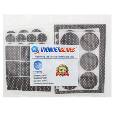 106 Piece Mixed Pack Non-Slip Self Adhesive Sticky Multi Use Felt Pads