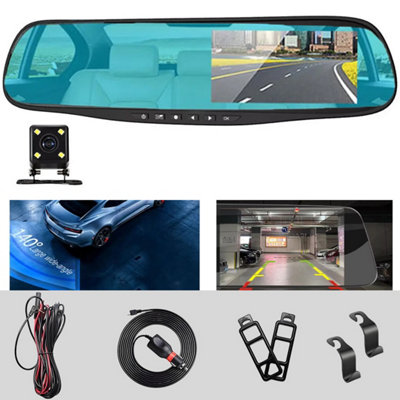 1080P Dual Lens Car DVR Mirror Dash Cam Front & Rear View Camera Video ...