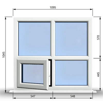 1095mm (W) x 1045mm (H) PVCu StormProof Casement Window - 1 Bottom ...