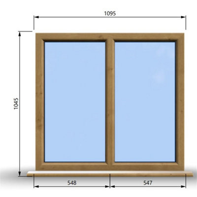 1095mm (W) x 1045mm (H) Wooden Stormproof Window - 2 Non-Opening ...