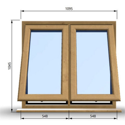 1095mm (W) x 1045mm (H) Wooden Stormproof Window - 2 Opening Windows ...