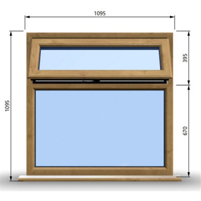 1095mm (W) x 1095mm (H) Wooden Stormproof Window - 1 Top Opening Window ...