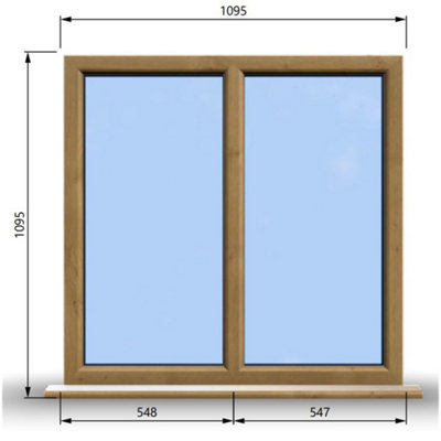 1095mm (W) x 1095mm (H) Wooden Stormproof Window - 2 Non-Opening ...