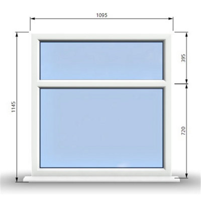 1095mm (W) x 1145mm (H) PVCu StormProof Casement Window - 2 Horizontal ...