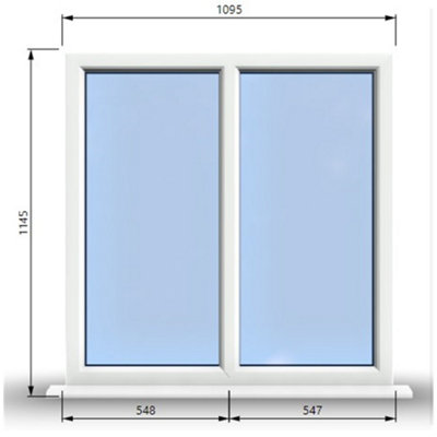 1095mm (W) x 1145mm (H) PVCu StormProof Casement Window - 2 Vertical ...