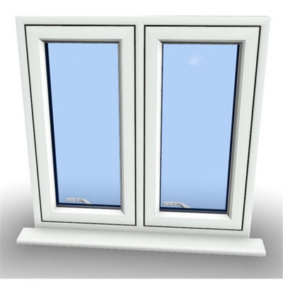 1095mm (W) x 1195mm (H) PVCu Flush Casement Window - 2 Vertical Bottom ...