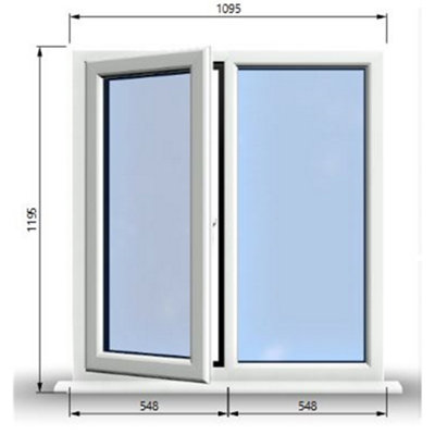 1095mm (W) x 1195mm (H) PVCu StormProof Casement Window - 1 LEFT ...
