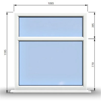 1095mm (W) x 1195mm (H) PVCu StormProof Casement Window - 2 Horizontal ...