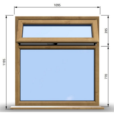 1095mm (W) x 1195mm (H) Wooden Stormproof Window - 1 Top Opening Window ...