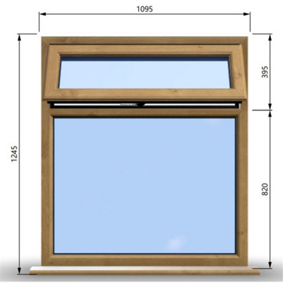 1095mm (W) x 1245mm (H) Wooden Stormproof Window - 1 Top Opening Window ...