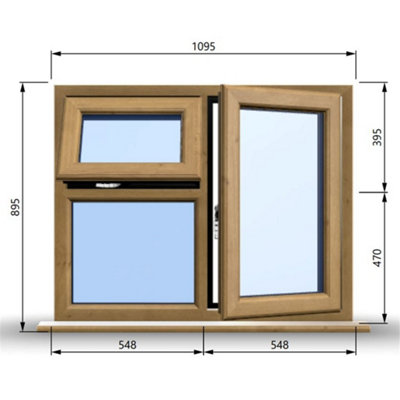 1095mm (W) x 895mm (H) Wooden Stormproof Window - 1 Opening Window ...