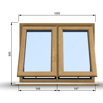 1095mm (W) x 895mm (H) Wooden Stormproof Window - 2 Opening Windows ...