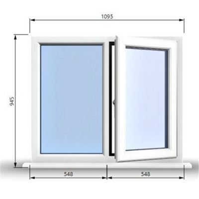 1095mm (W) x 945mm (H) PVCu StormProof Casement Window - 1 RIGHT ...
