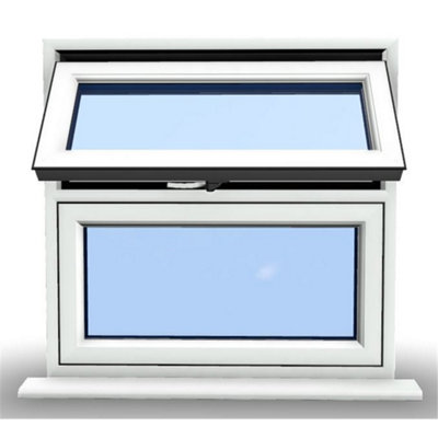 1095mm (W) x 995mm (H) PVCu Flush Casement Window - 1 Top Opening ...