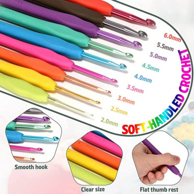 109Pcs Crochet Hook Set 5 Rolls Yarn Knitting Needles Kit for