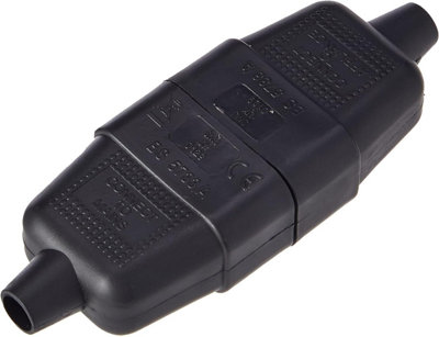 10A 3 PIN IN -LINE CABLE / POWER CONNECTOR BLACK