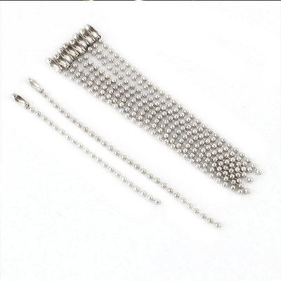 10cm Silver Metal Chain, Ball Bead Chain Extender, 100pcs