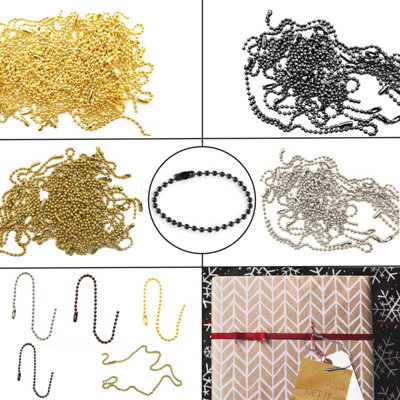 10cm Silver Metal Chain, Ball Bead Chain Extender, 100pcs