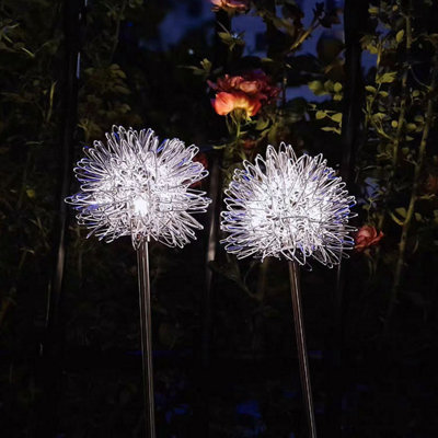 10CM Solar Aluminium Wire Patio Dandelion Landscape Decorative Lights ...