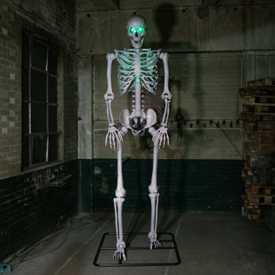 10ft (3m) Posable Full Body Skeleton Halloween Decoration with Movable ...