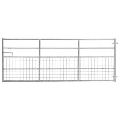 10ft Field Farm Half Mesh Galvanized Metal Gate