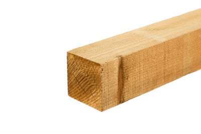 10ft Green Treated Square Top Wooden Fence Post 3000mm x 100mm x 100mm (4x4) - Pack of 8 Posts