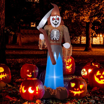 10ft Halloween Inflatables Outdoor Decorations, Scarecrow Death with ...