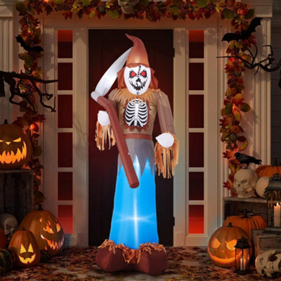 10ft Halloween Inflatables Outdoor Decorations, Scarecrow Death with ...