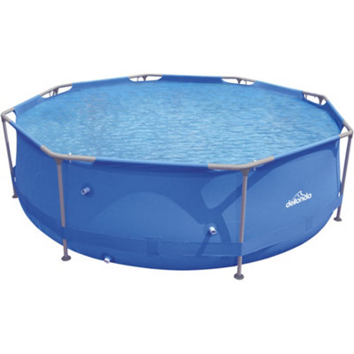 10ft Steel Frame Above-Ground Swimming Pool with Filter Pump for Kids