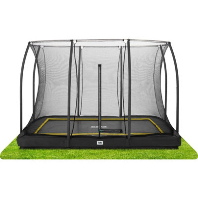 10ft x 7ft Salta Black Rectangular Comfort Edition Inground Trampoline ...