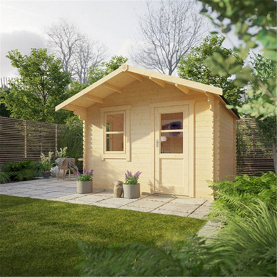 10FT X 8FT (2950MM X 2350MM) HORSFORTH "THE AUGUSTA" 28MM LOG CABIN ...