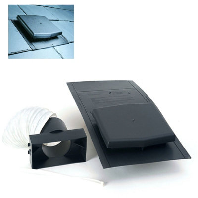 10K Slate Roof Tile Vent Ventilator & Adapter Kit for Extractor fans ...
