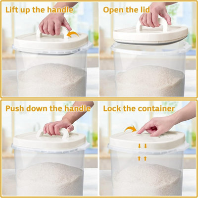 10kg Airtight Food Storage Container with Clear Design and Measuring ...