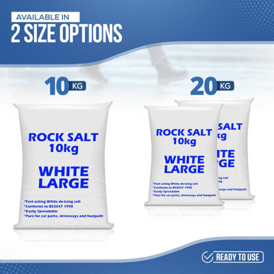 10kg Bag of Grit Rock Salt Deicing White Grit Rock Salt for Weeds De ...