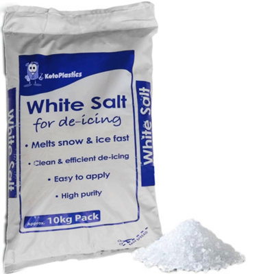10kg White De-Icing Salt Grit for Clearing Ice and Snow from Driveway ...