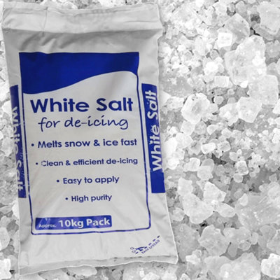 10kg White De-Icing Salt Grit for Clearing Ice and Snow from Driveway ...