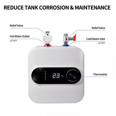 10L 1500W ELECTRIC HOT WATER STORAGE TANK WATER HEATER BOILER KITCHEN ...