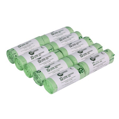10L All-Green Compostable Kitchen Caddy Liners (Large) - 10 Rolls
