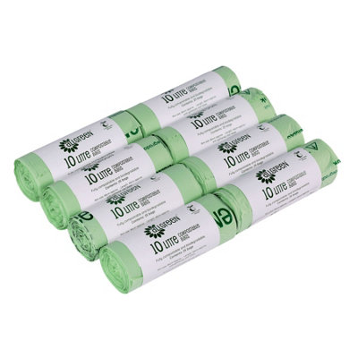 10L All-Green Compostable Kitchen Caddy Liners (Large) - 8 Rolls