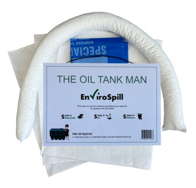 10L Envirospill Oil Spill Kit with Hydrophobic Absorbent Pads, Spill ...