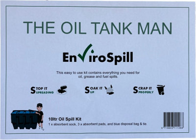 10L Envirospill Oil Spill Kit with Hydrophobic Absorbent Pads, Spill ...