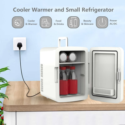 10L Mini Fridge Table Top Electric Cooler & Warmer Portable Ice Box ...