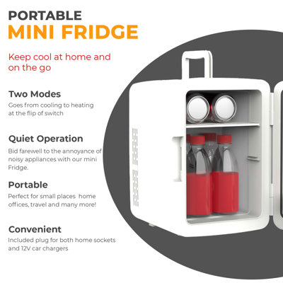 10L Mini Fridge Table Top Electric Cooler & Warmer Portable Ice Box ...