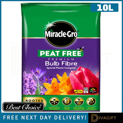 10L Miracle Gro Premium Compost, Bulb Fibre, Peat Free, Multi Purpose ...