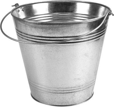 10L Pail Heavy Duty Galvanised Steel Metal Bucket Water Coal Fire ...