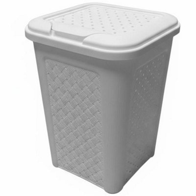 10L Rattan Effect Waste Bin Sleek Soft-Close Lift Lid Storage or ...
