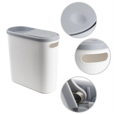 10L Slim Narrow Trash Can For Kitchen Bathroom Trash Rubbish Bin w/ Lid ...