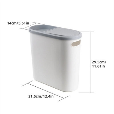 10L Slim Narrow Trash Can For Kitchen Bathroom Trash Rubbish Bin w/ Lid ...