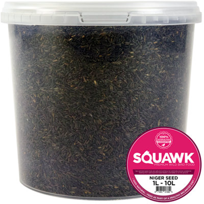 10L SQUAWK Nyjer Seeds - Quality Wild Bird Feed High Energy Garden ...